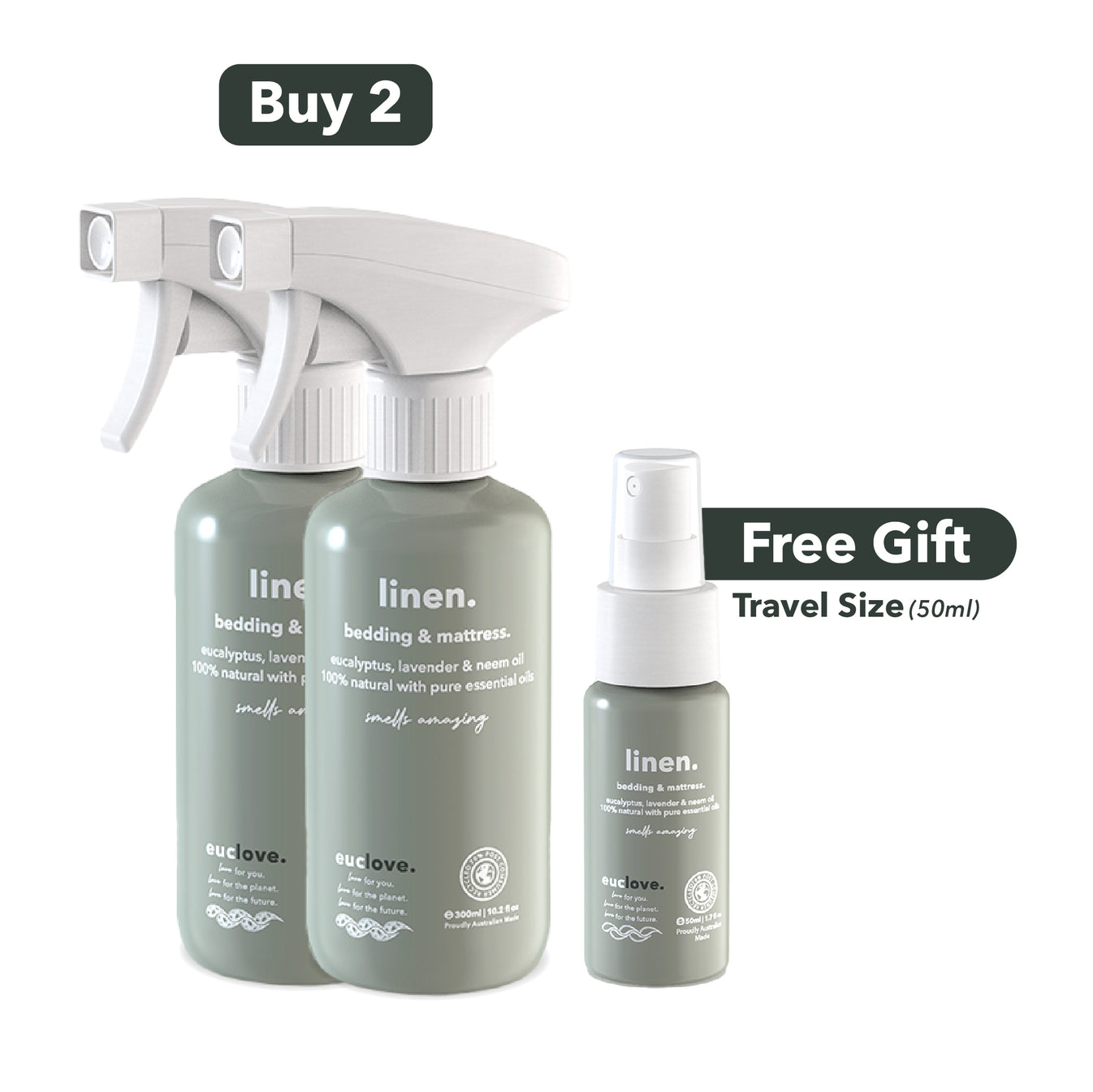 Linen & Bedding Spray 300ml (Buy 2, Get 1 Travel Size Bottle For Free ...